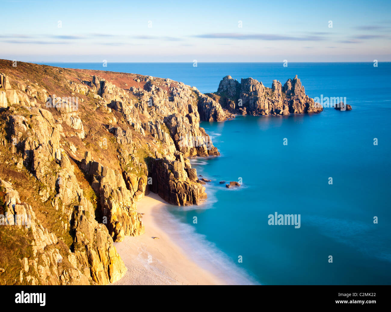 Treen cliffs and Treryn Dinas headland, Cornwall England UK Stock Photo ...