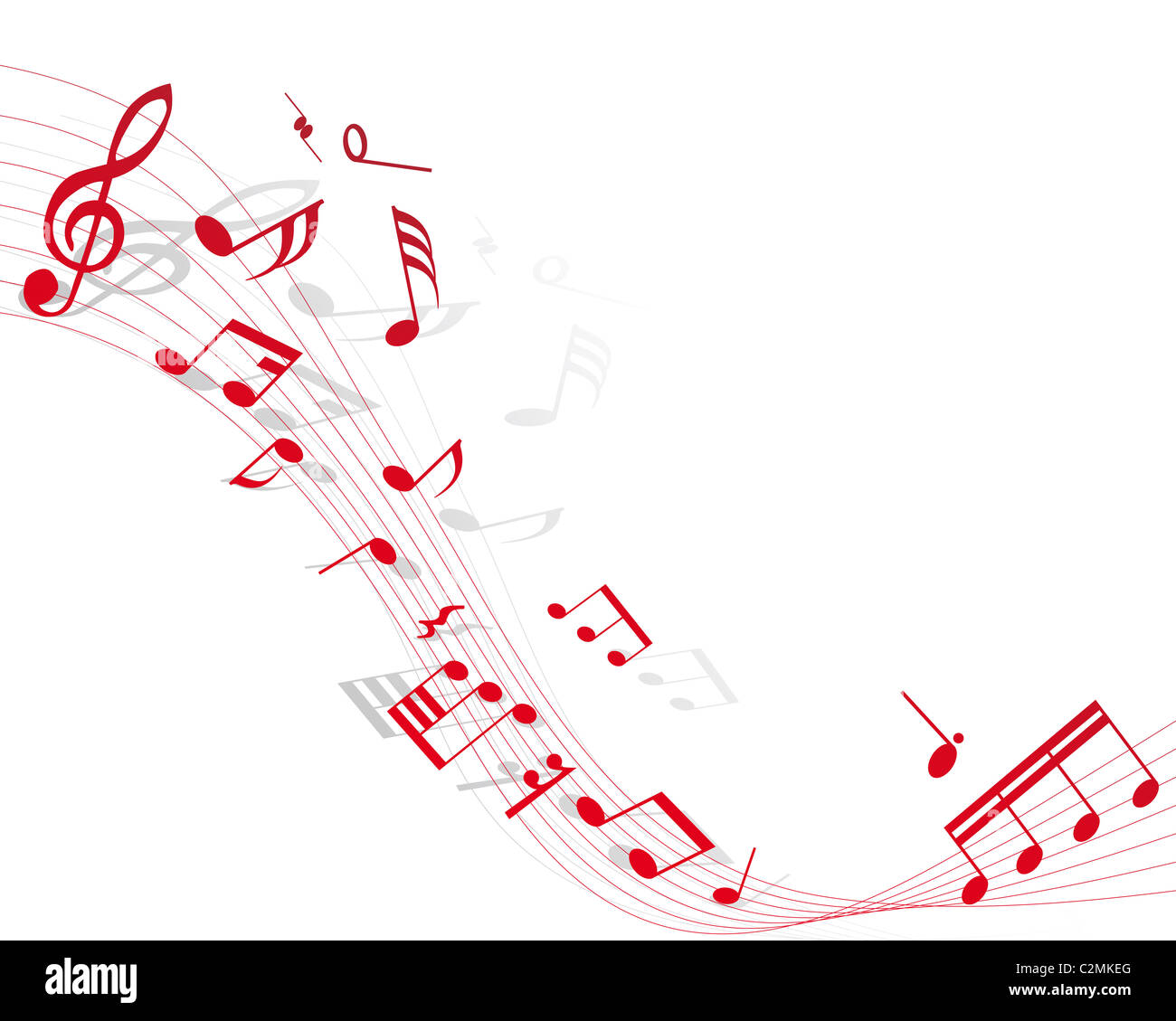 Vector musical notes staff background for design use Stock Photo - Alamy