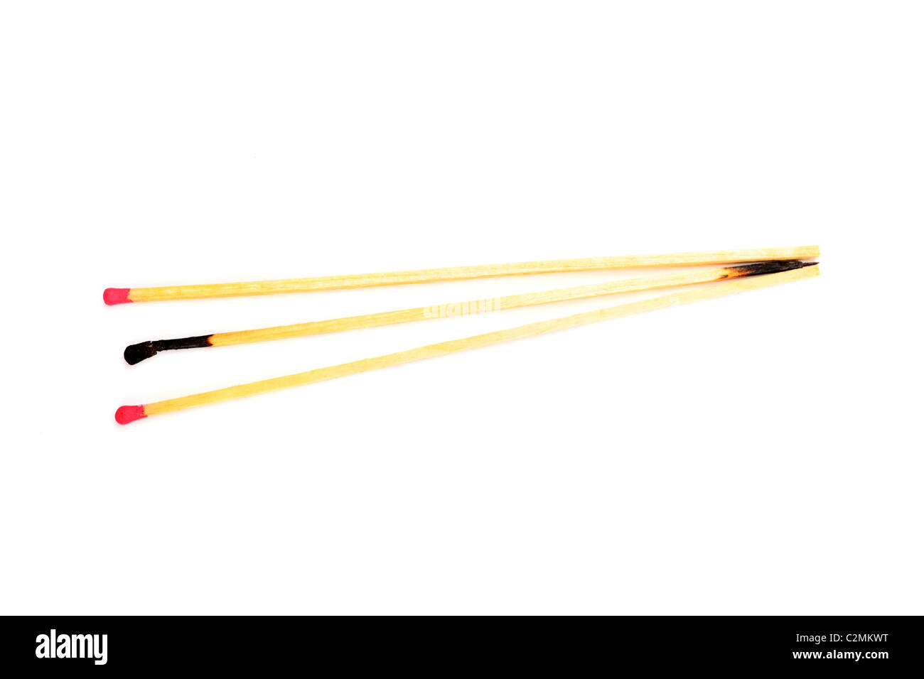 Three long matches isolated on white background Stock Photo - Alamy