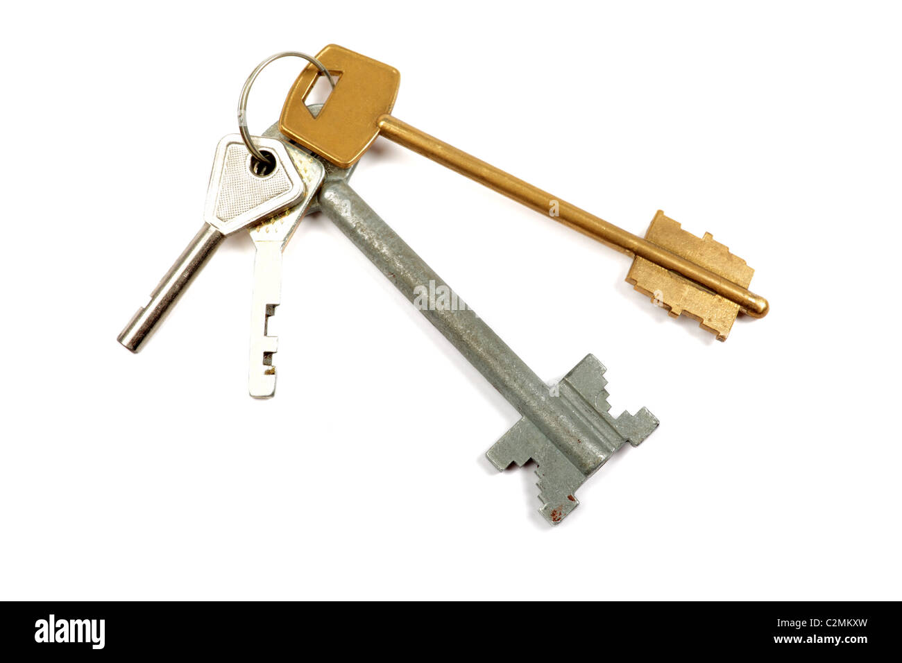 Bunch of keys isolated on the white background Stock Photo - Alamy
