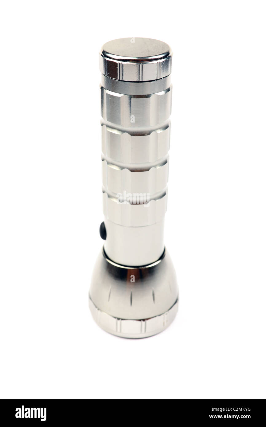 Modern LED torch isolated on white background Stock Photo - Alamy
