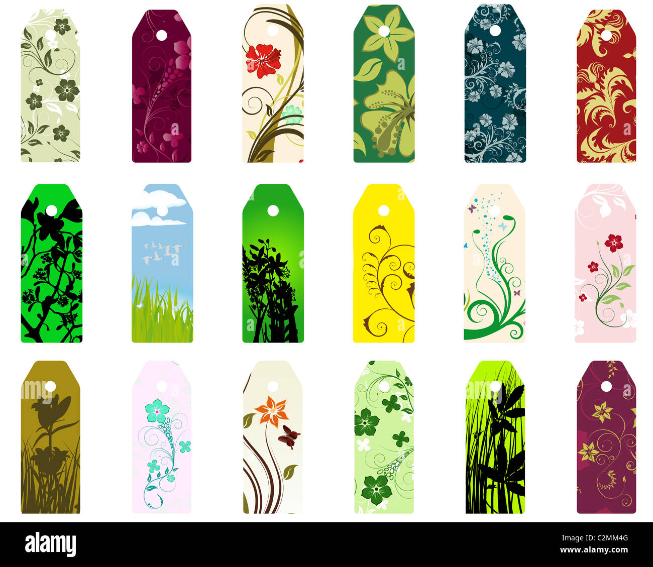 Set of different vector floral bookmarks for design use Stock Photo - Alamy