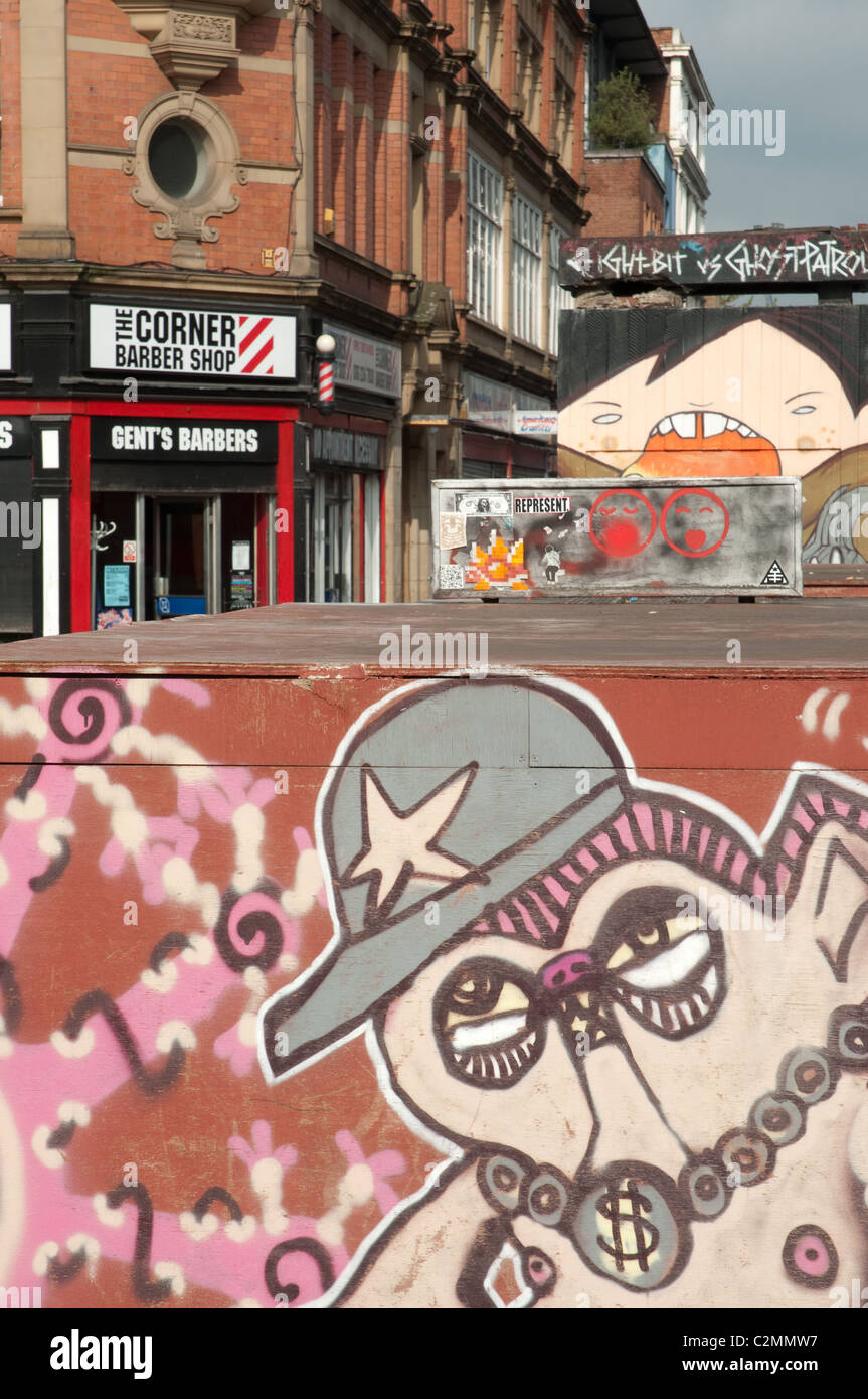 Street art in the Northern Quarter district of Manchester Stock Photo ...