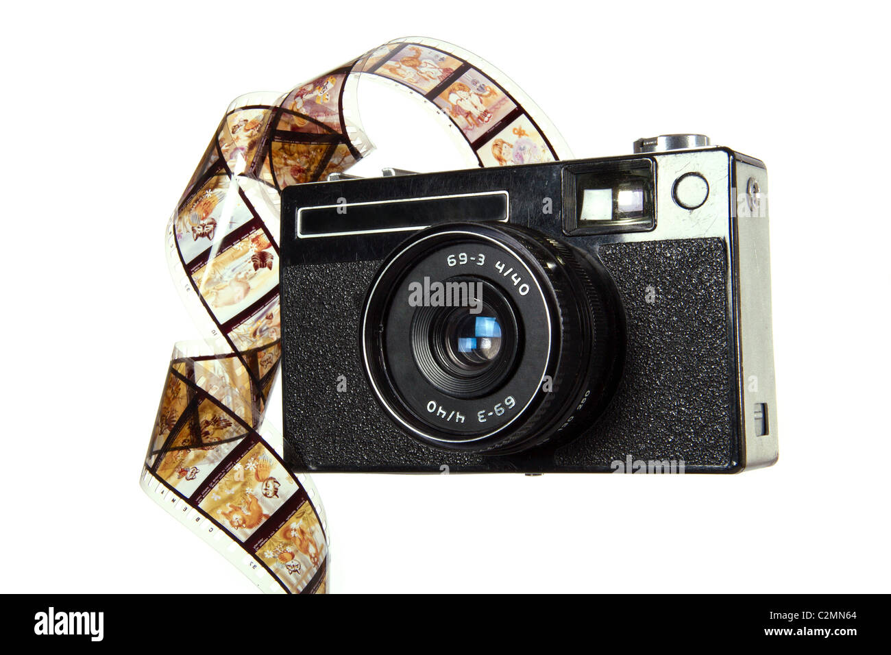 Old camera isolated on white background Stock Photo - Alamy