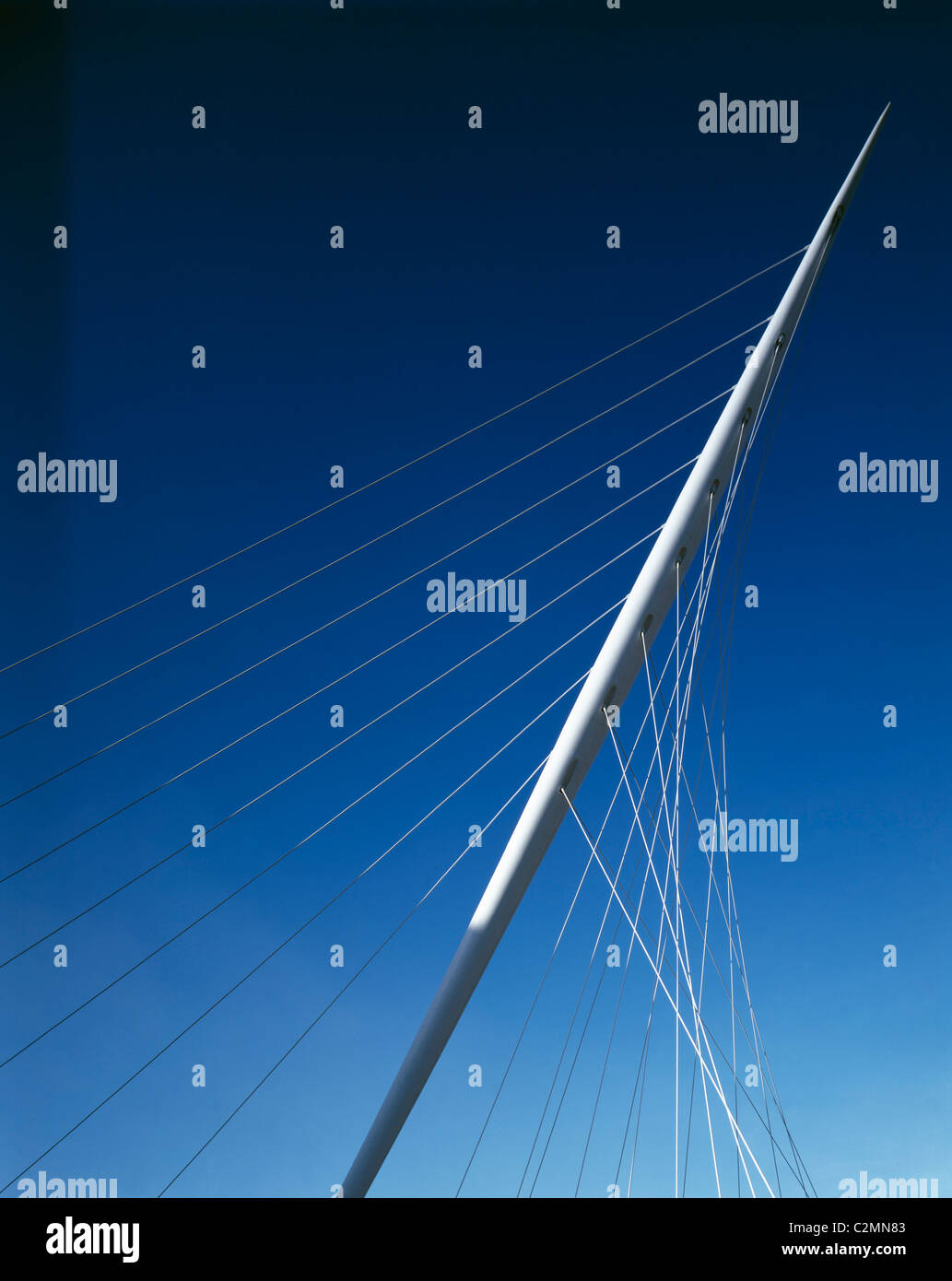 Trinity Bridge, Salford, Manchester, England. Detail of pylon Stock ...