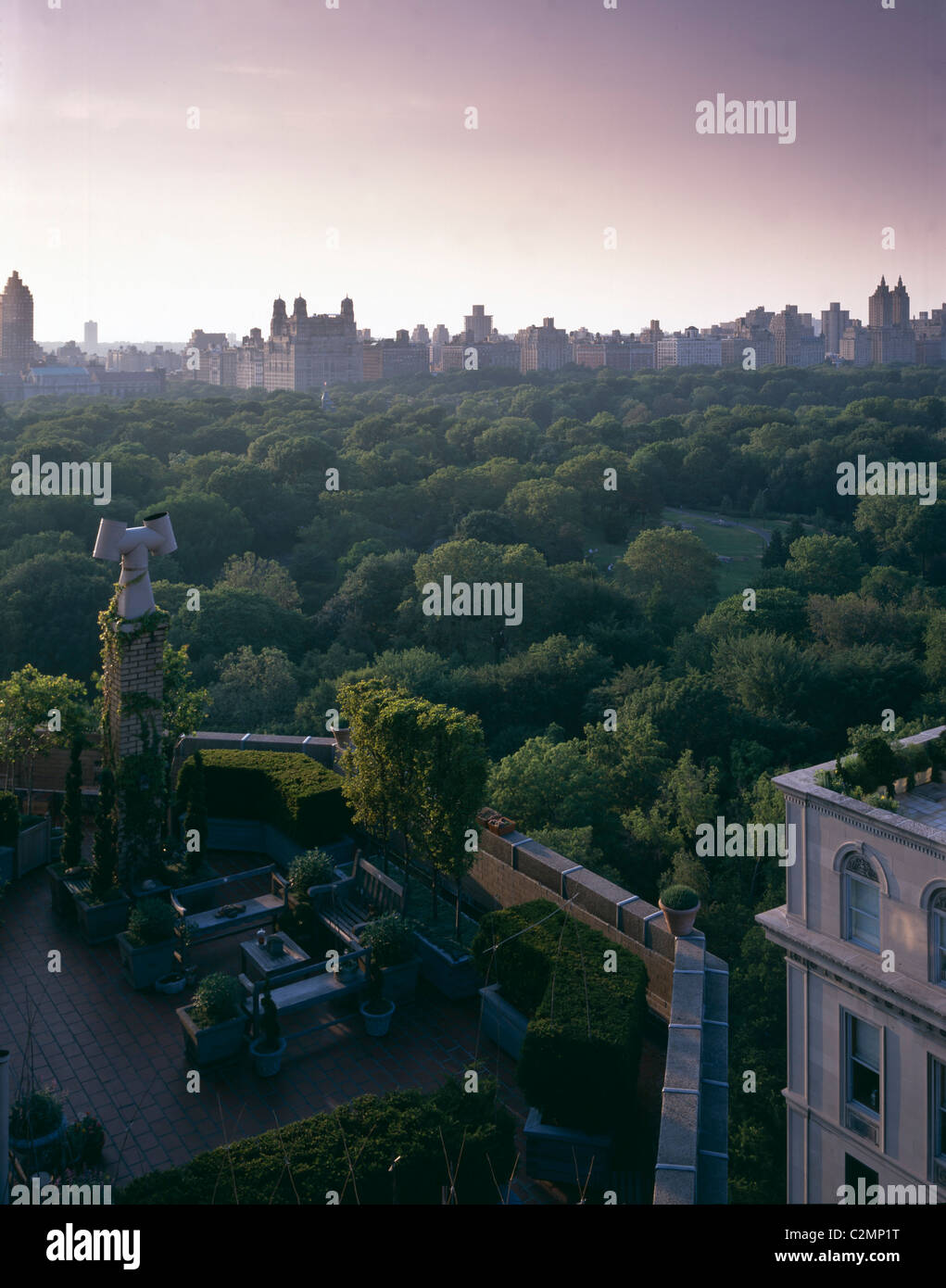 Central Park Roof Garden Apartment, New York - Looking down on roof ...