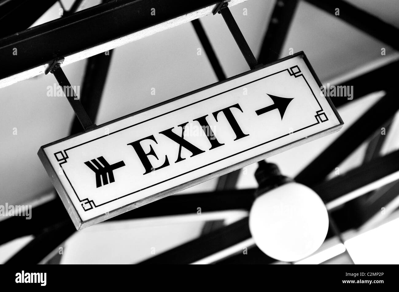 White exit hi-res stock photography and images - Alamy