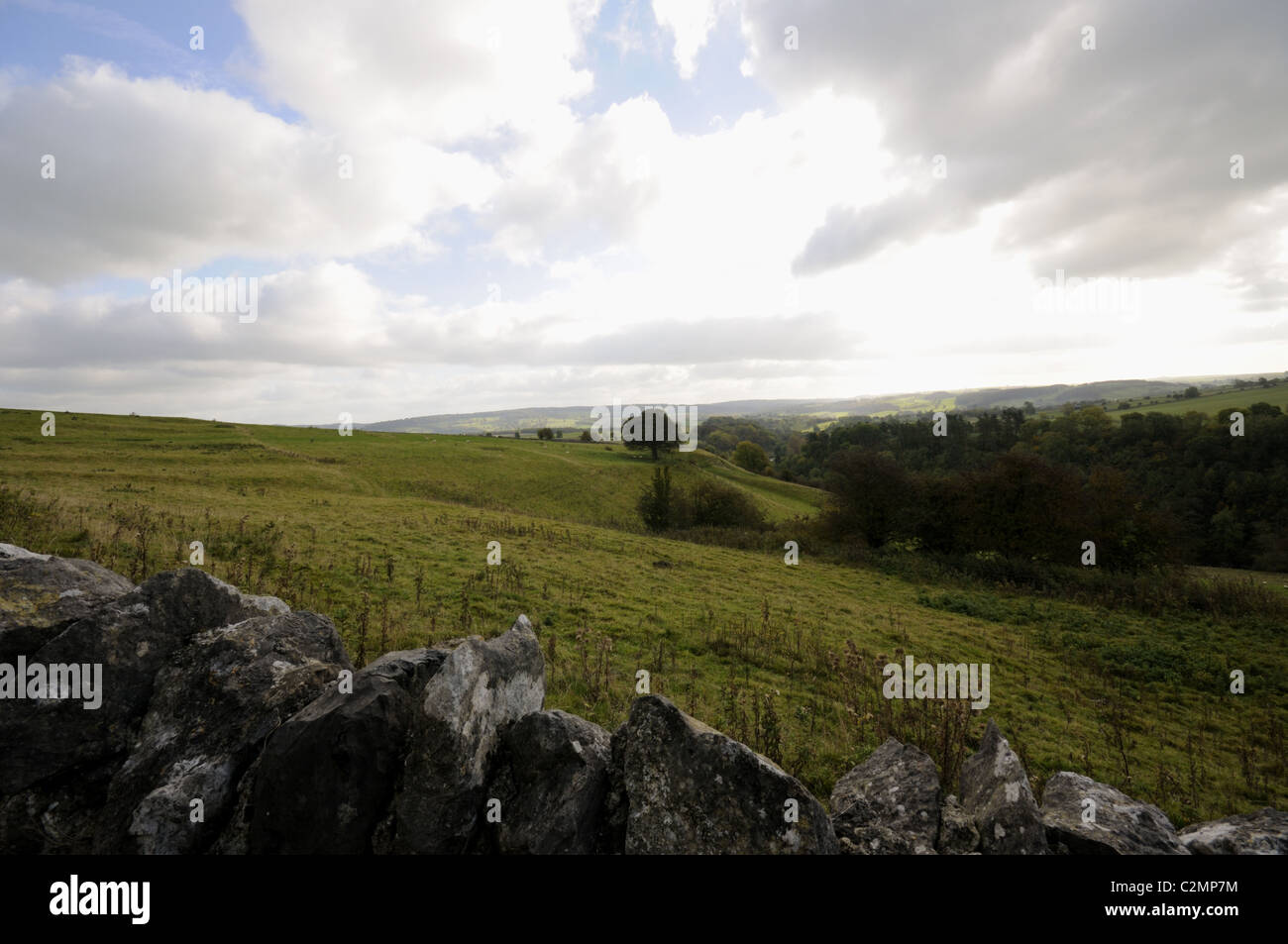View across Lathkill Dale from Over Haddon - Peak District Stock Photo ...