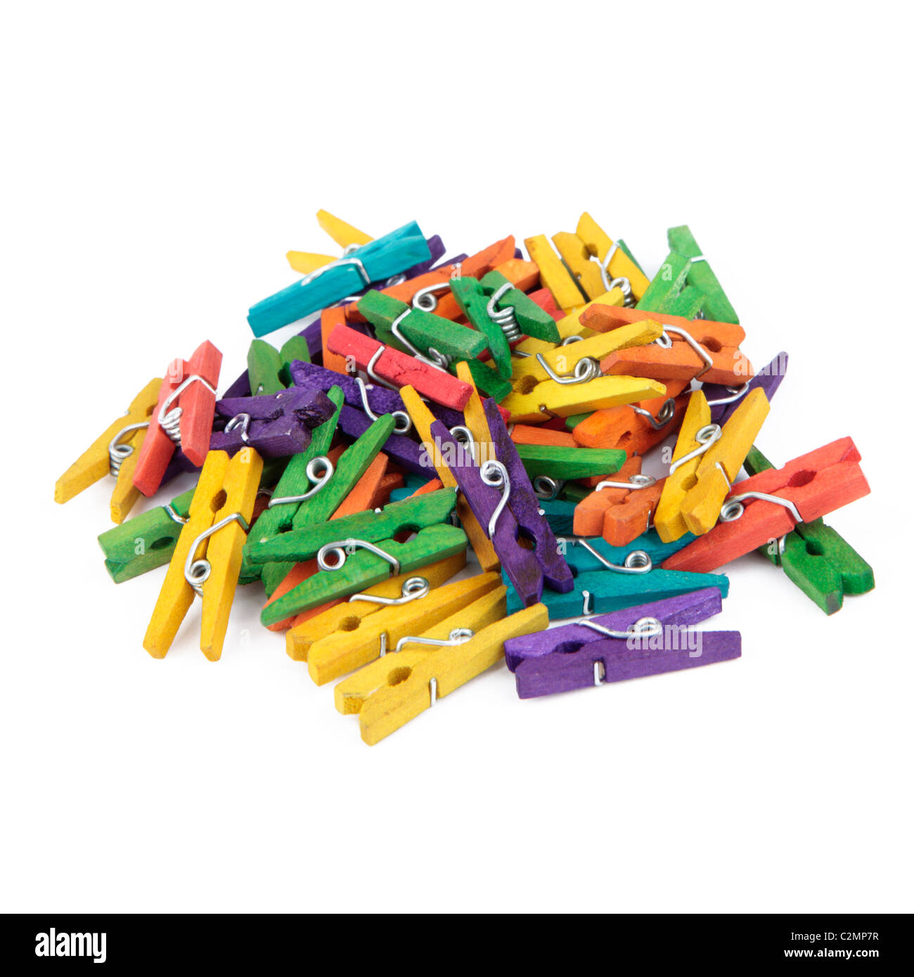 Colourful Pegs Cut Out Stock Photo - Alamy