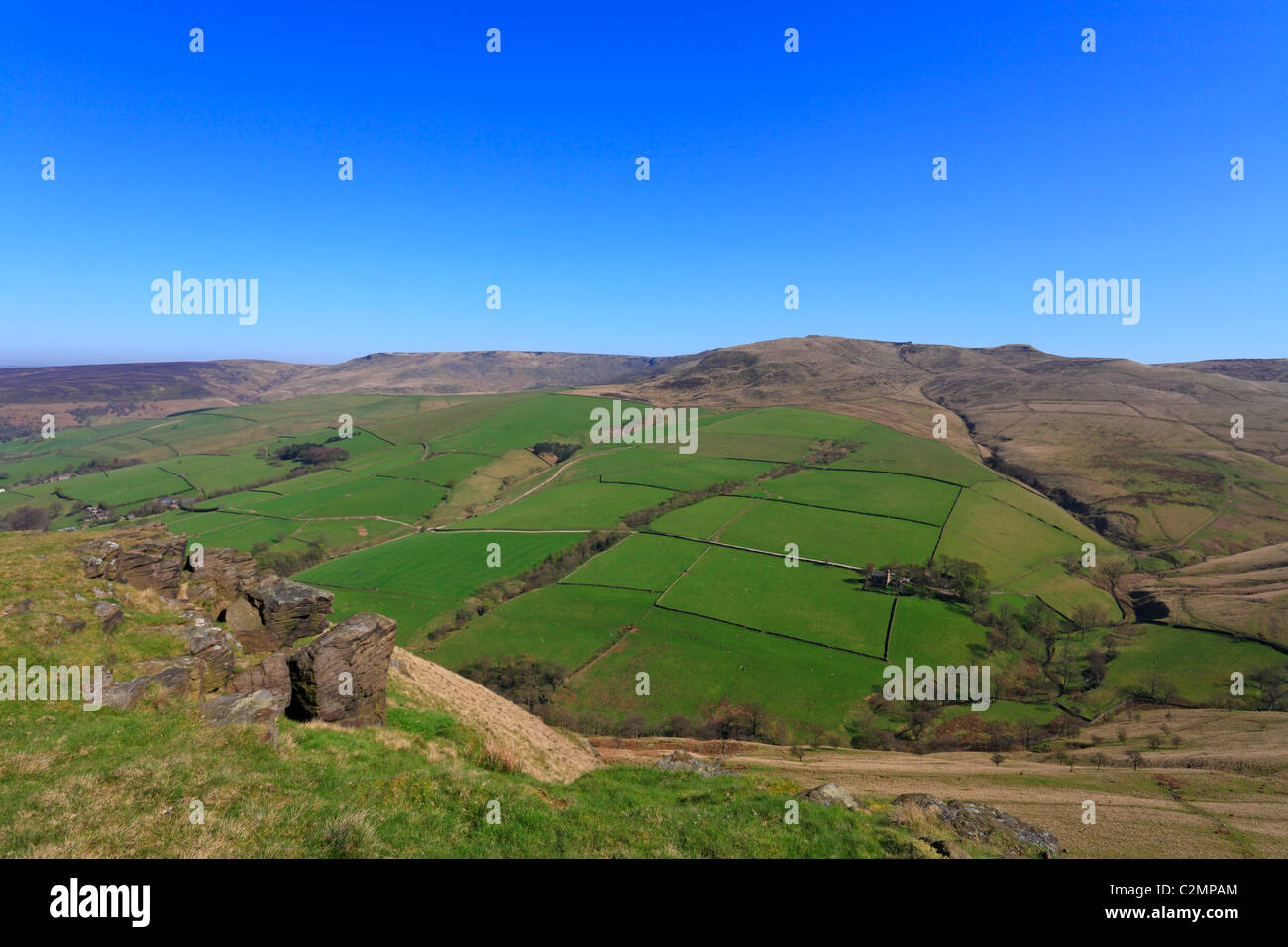 Kinder Low on Kinder Scout from Mount Famine, Hayfield, Derbyshire ...