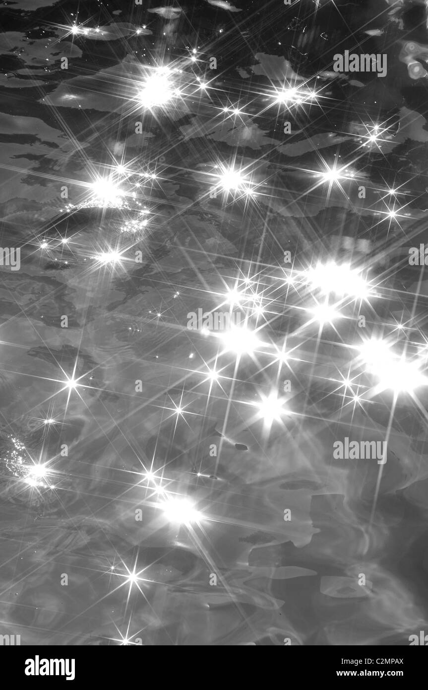 Star reflection on the water Black and White Stock Photos & Images - Alamy