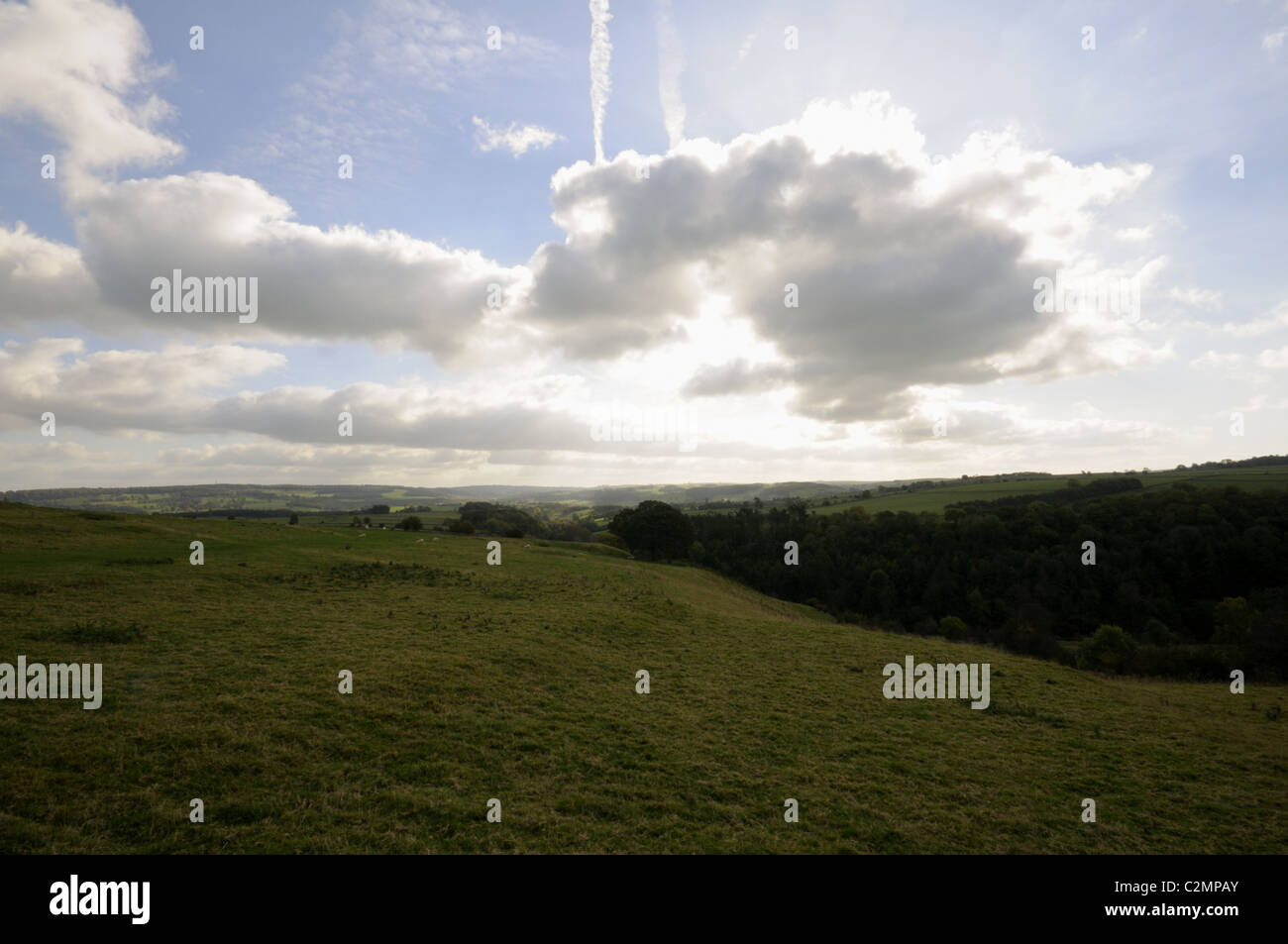 View across Lathkill Dale from Over Haddon - Peak District Stock Photo ...