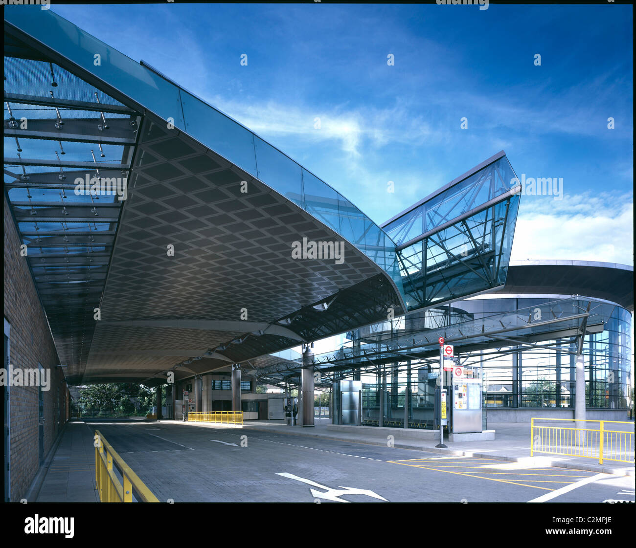 Canada Water Bus Station, London - Angled view of front elevation ...