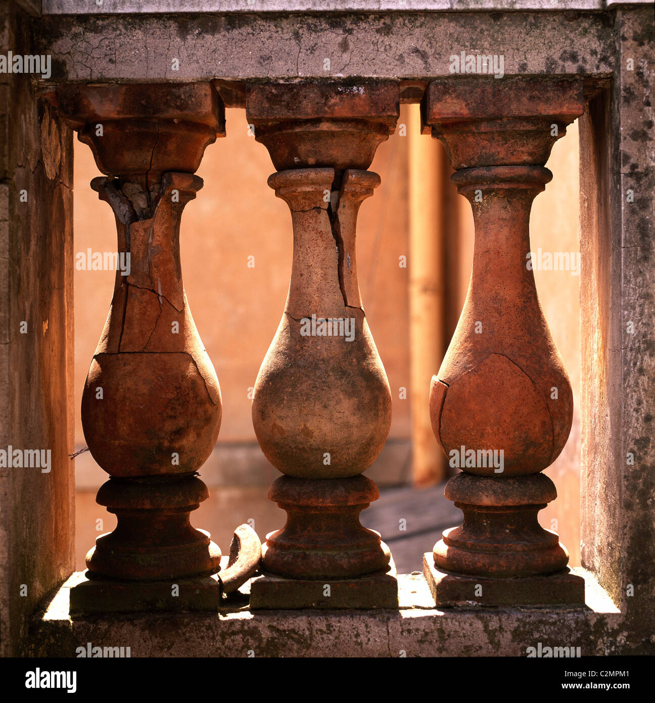 Stone balustrade at Giancola, Rome Stock Photo - Alamy