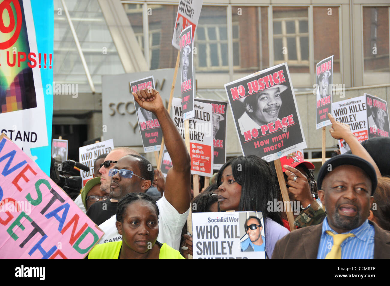 Smiley Culture Protest New Scotland Yard No Justice No Peace "Who ...