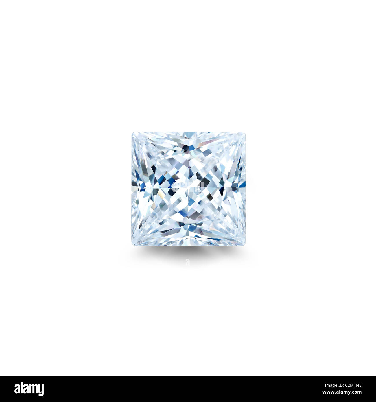 princess cut Diamond isolated against white background with drop shadow ...