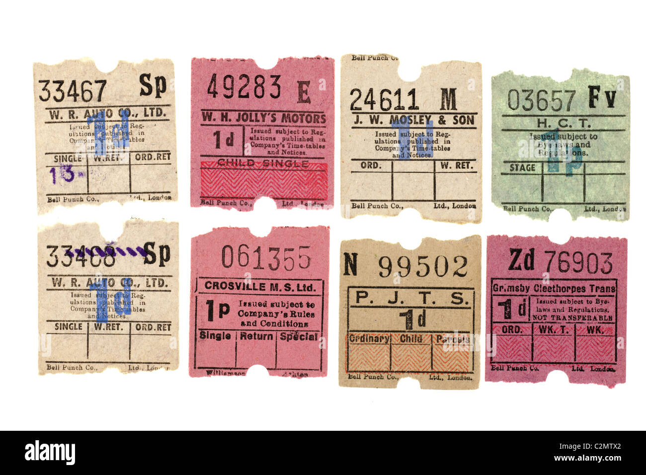 50 Vintage British Bus Tickets ~ Assorted Stationery Stamps & Seals ...