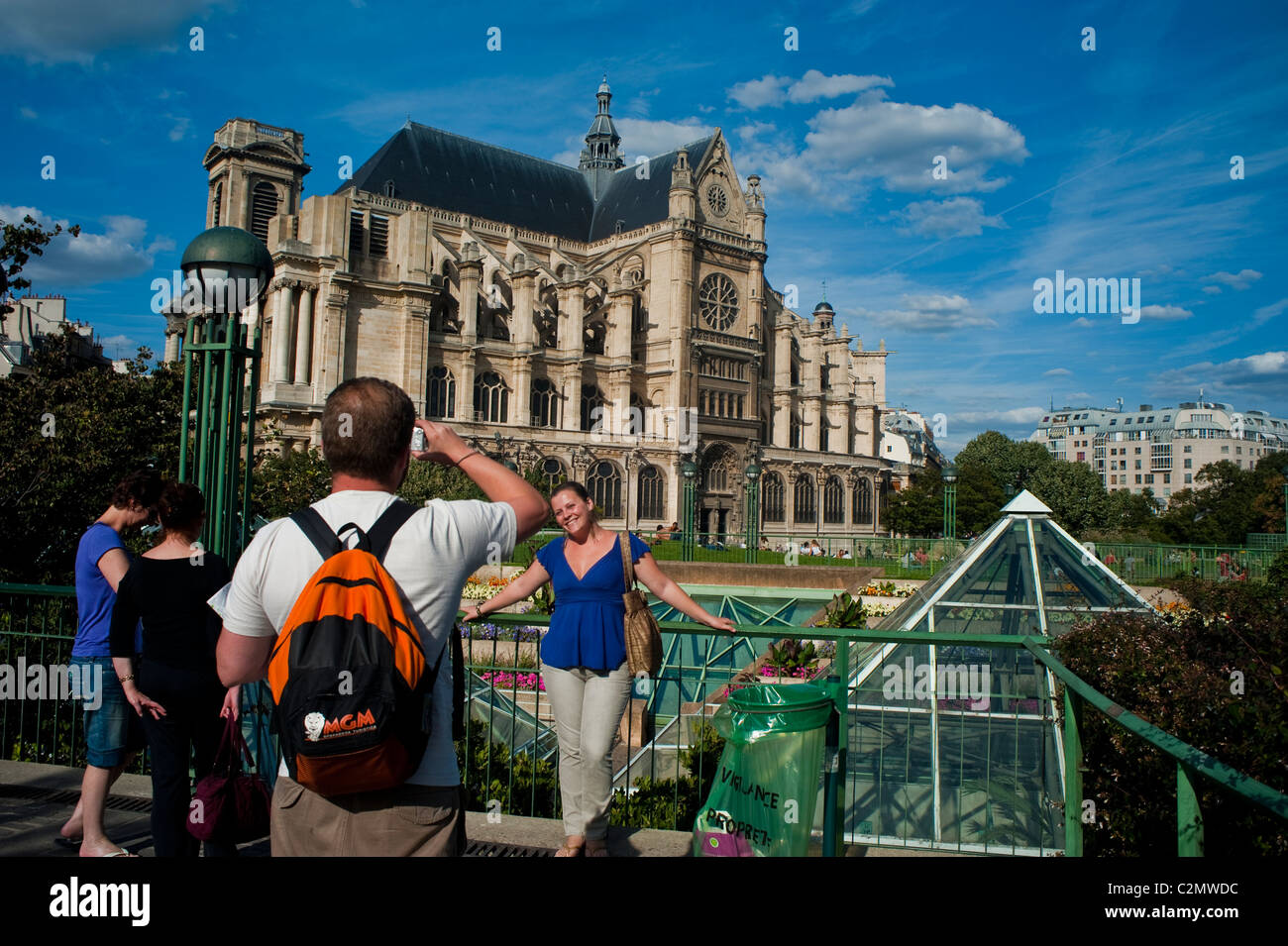 Paris, France, People Enjoying Warm Weather in Les Halles Paris ...
