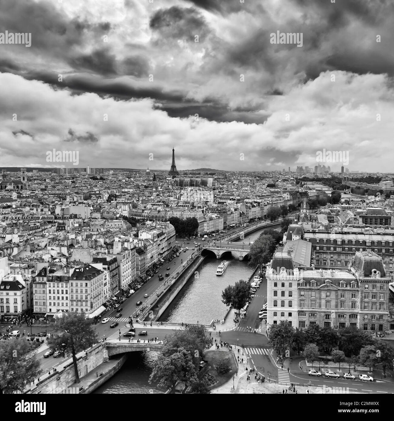 Panorama city paris Black and White Stock Photos & Images - Alamy