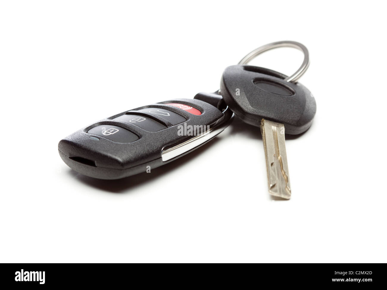 Modern Car Key and Remote Isolated on a White Background Stock Photo ...