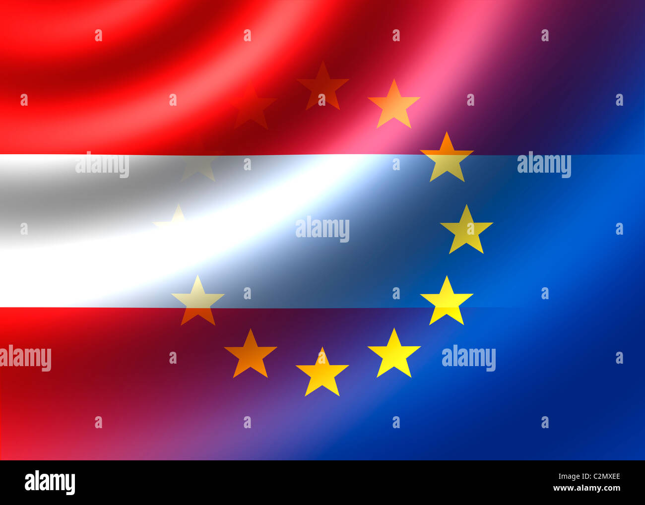 Austria and EU flag Stock Photo - Alamy