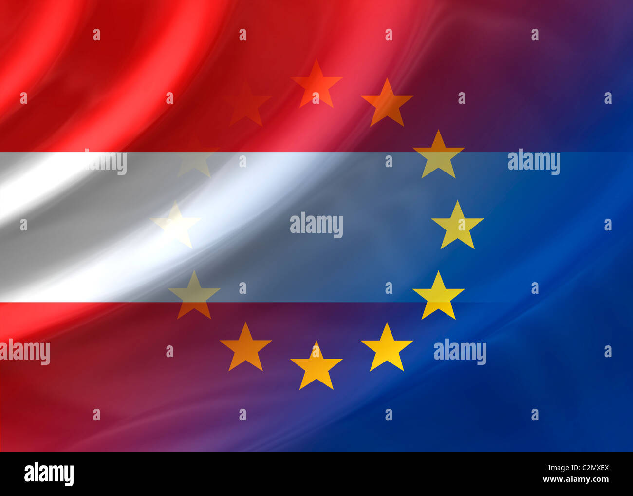 Austria and EU flag Stock Photo - Alamy