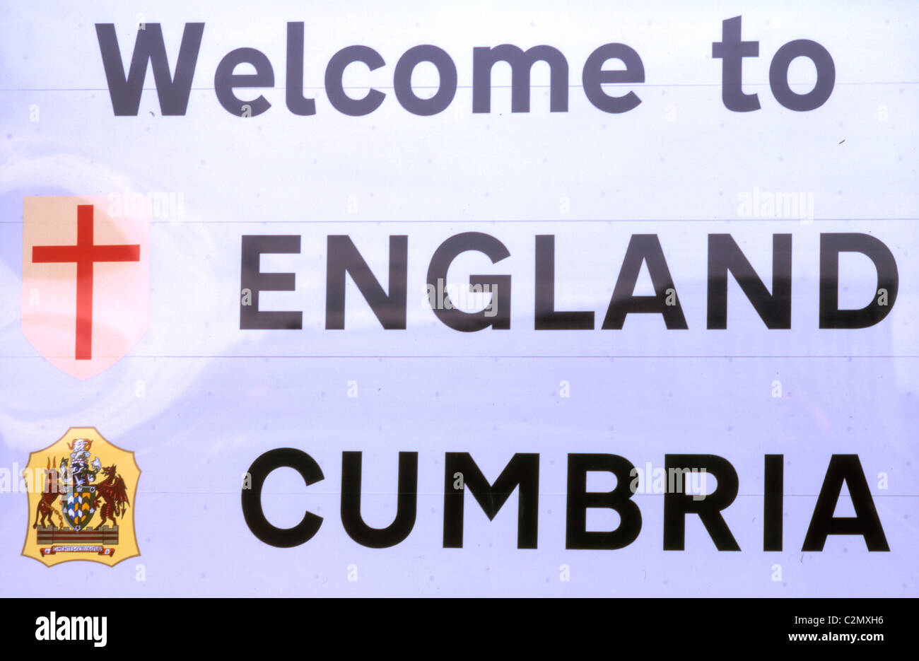 England Cumbria Welcome to England sign Stock Photo - Alamy
