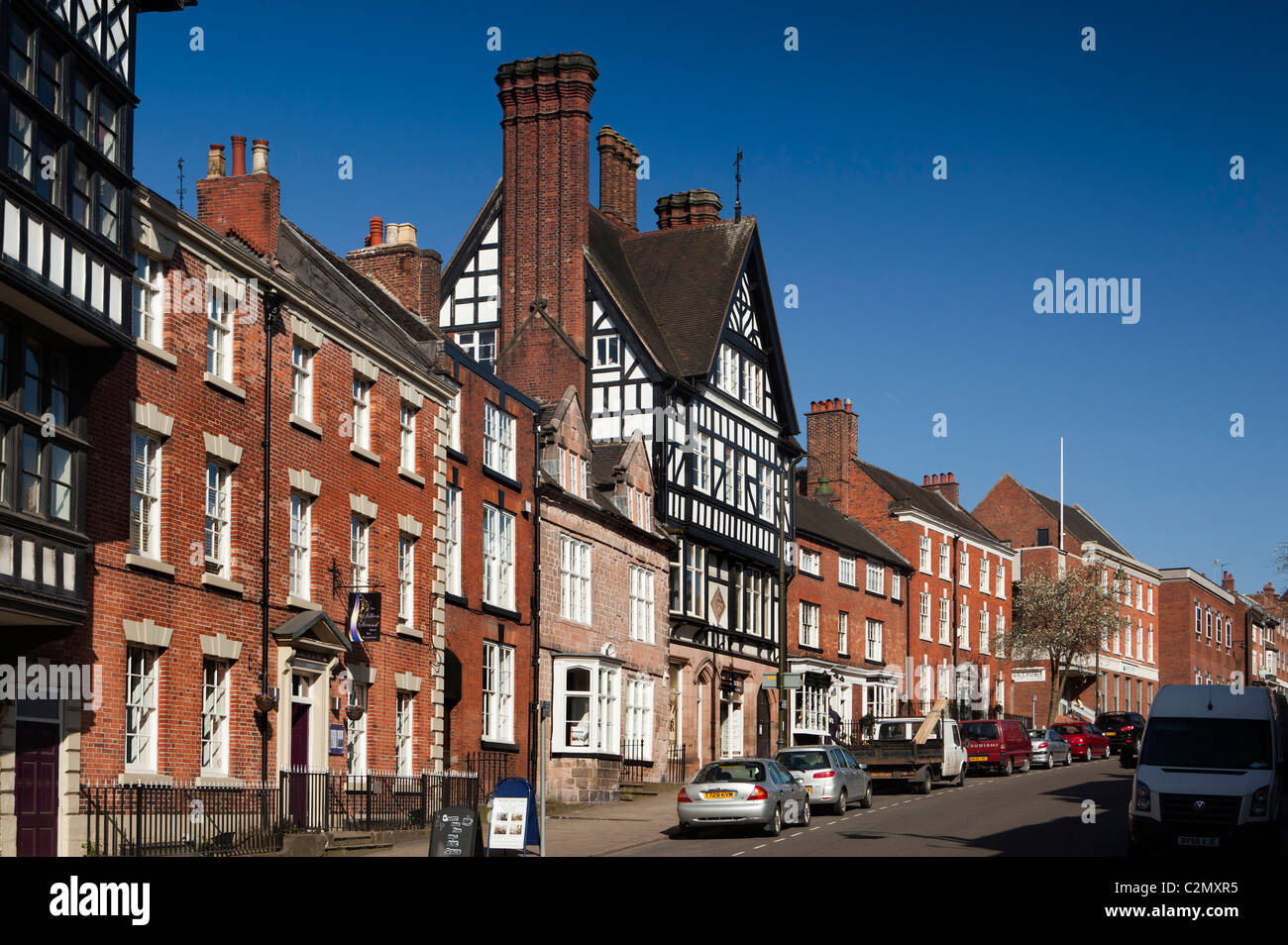 UK, England, Staffordshire, Leek, town centre, St Edward Street Stock ...