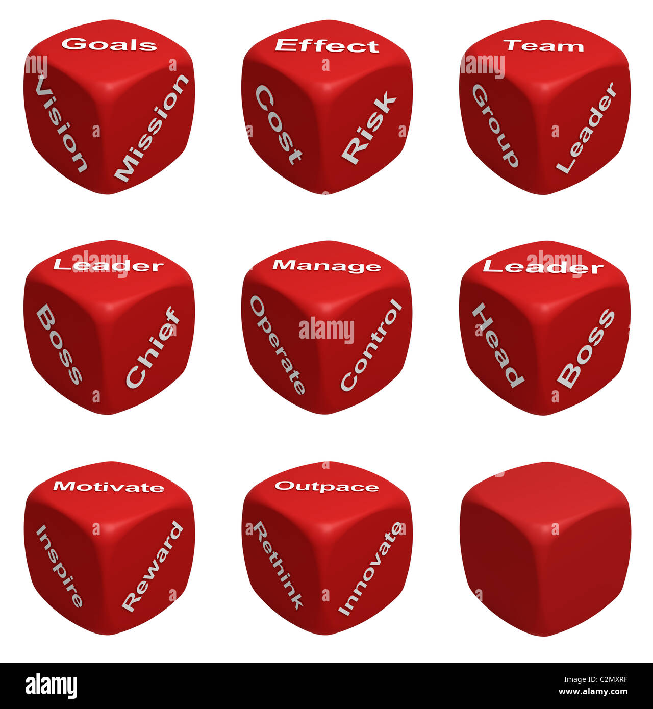 Red dice words vision mission hi-res stock photography and images - Alamy