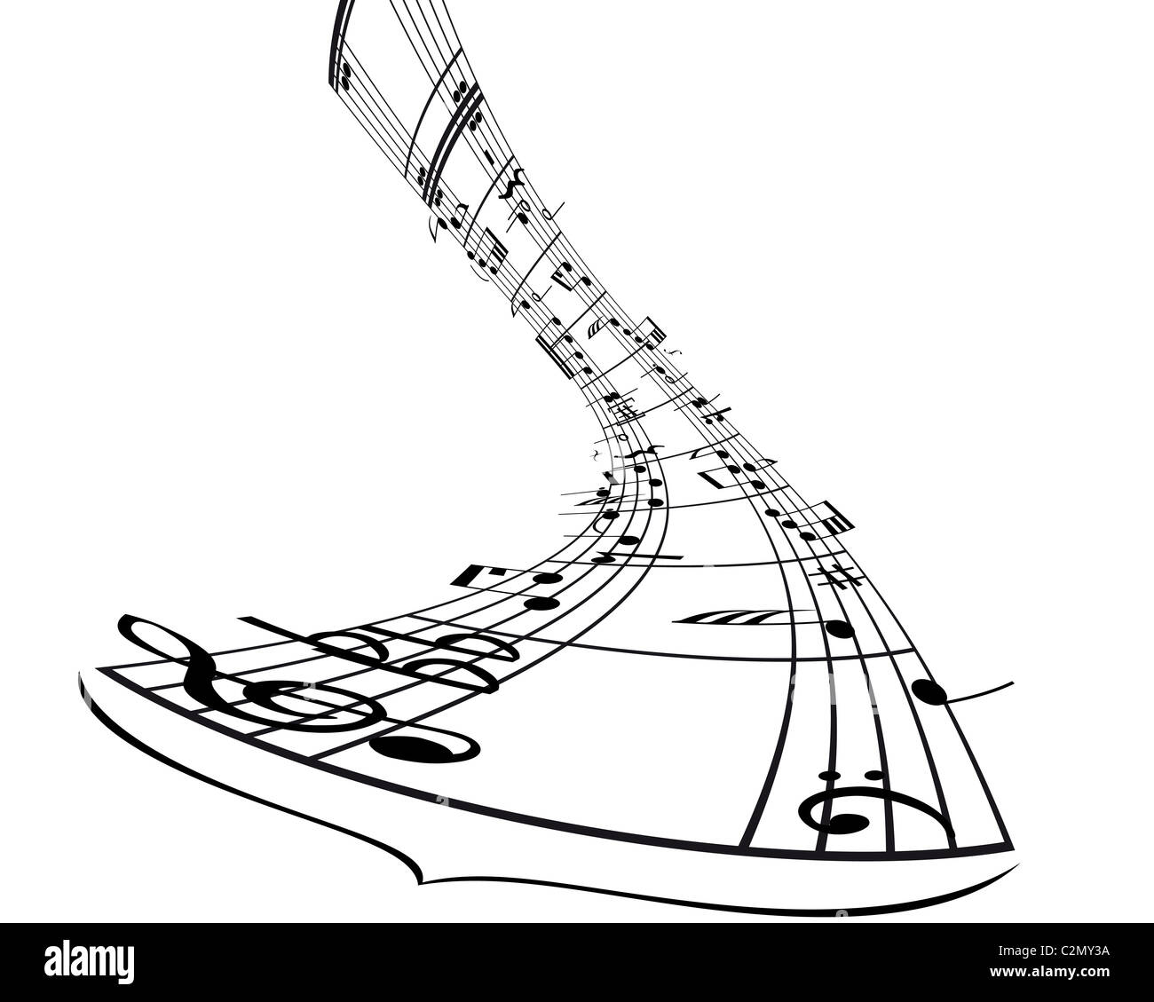 Vector musical notes staff background for design use Stock Photo - Alamy