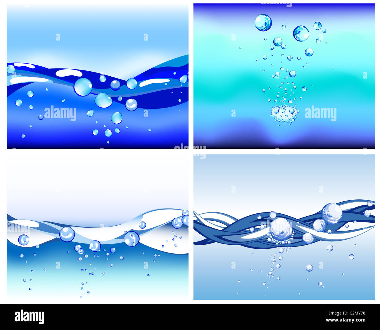 Set of abstract vector water background Stock Photo - Alamy