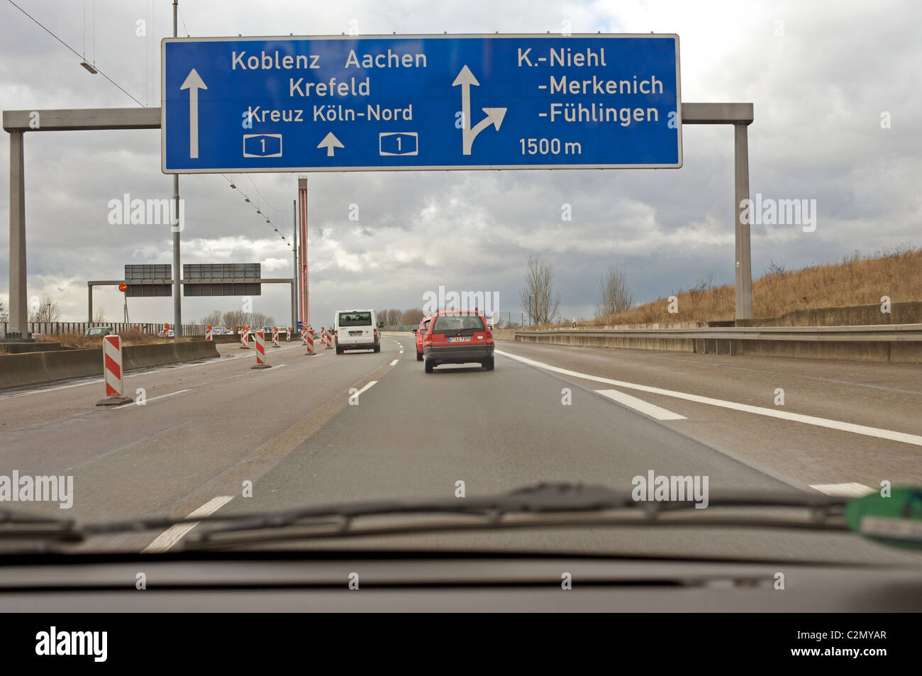 German autobahn motorway direction overhead hi-res stock photography ...