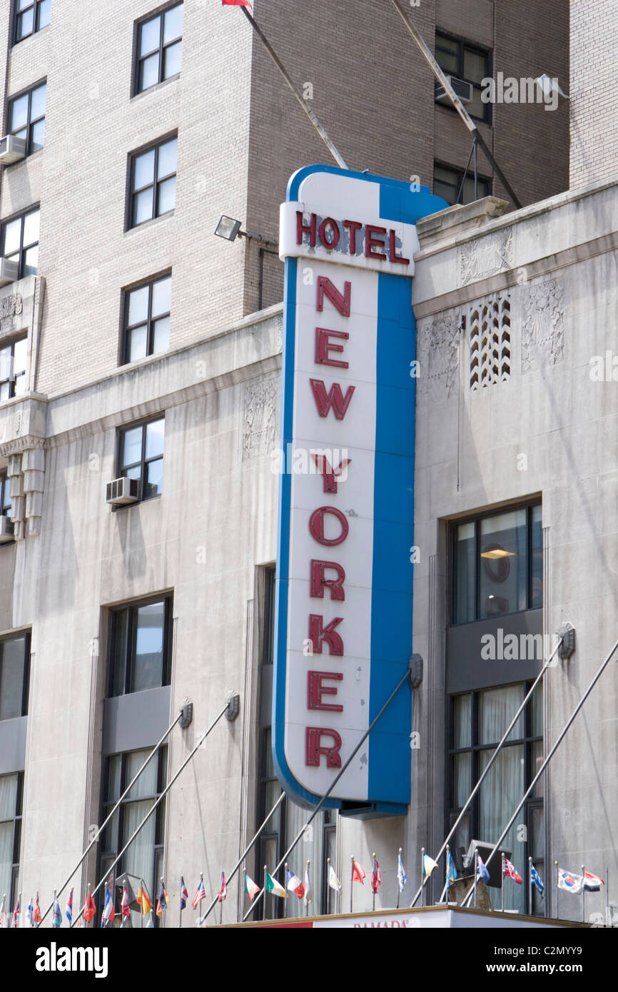 Sign outside the new Yorker Hotel Stock Photo - Alamy