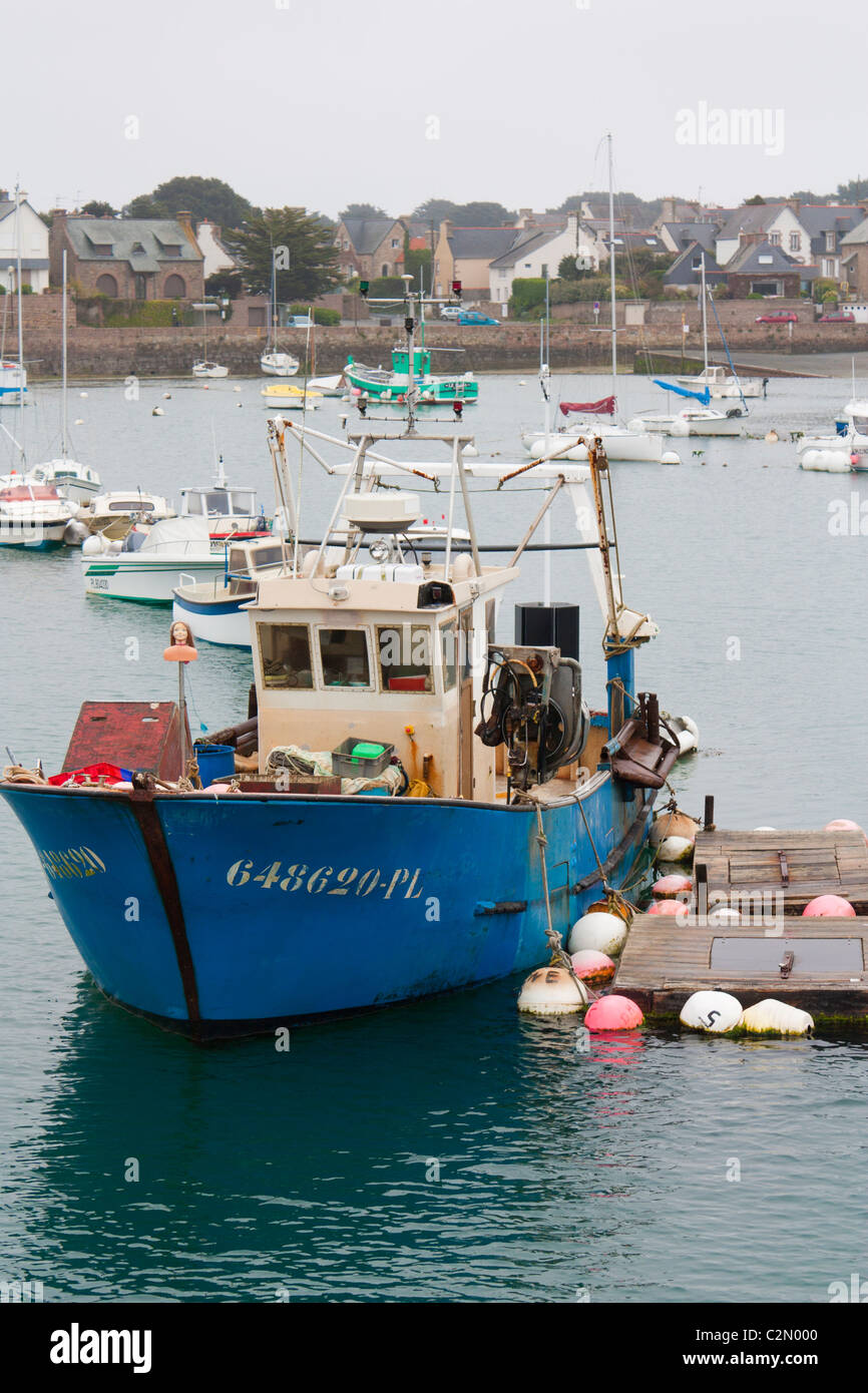Fishing boat in harbour, Brittany, France Stock Photo - Alamy