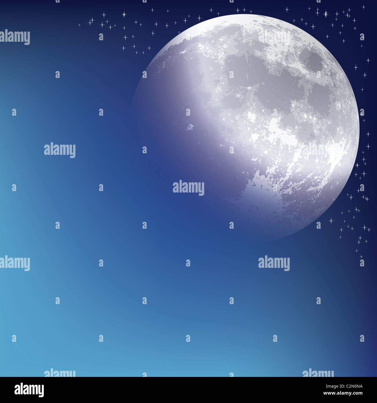 abstract background with moon on the night sky Stock Photo - Alamy