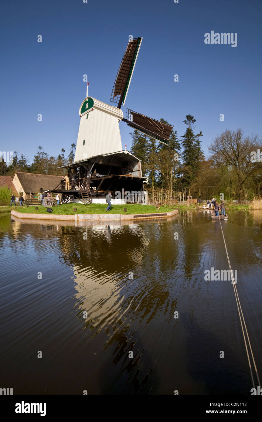 A windmill at the Open Air Museum in Arnhem, the Netherlands Stock ...
