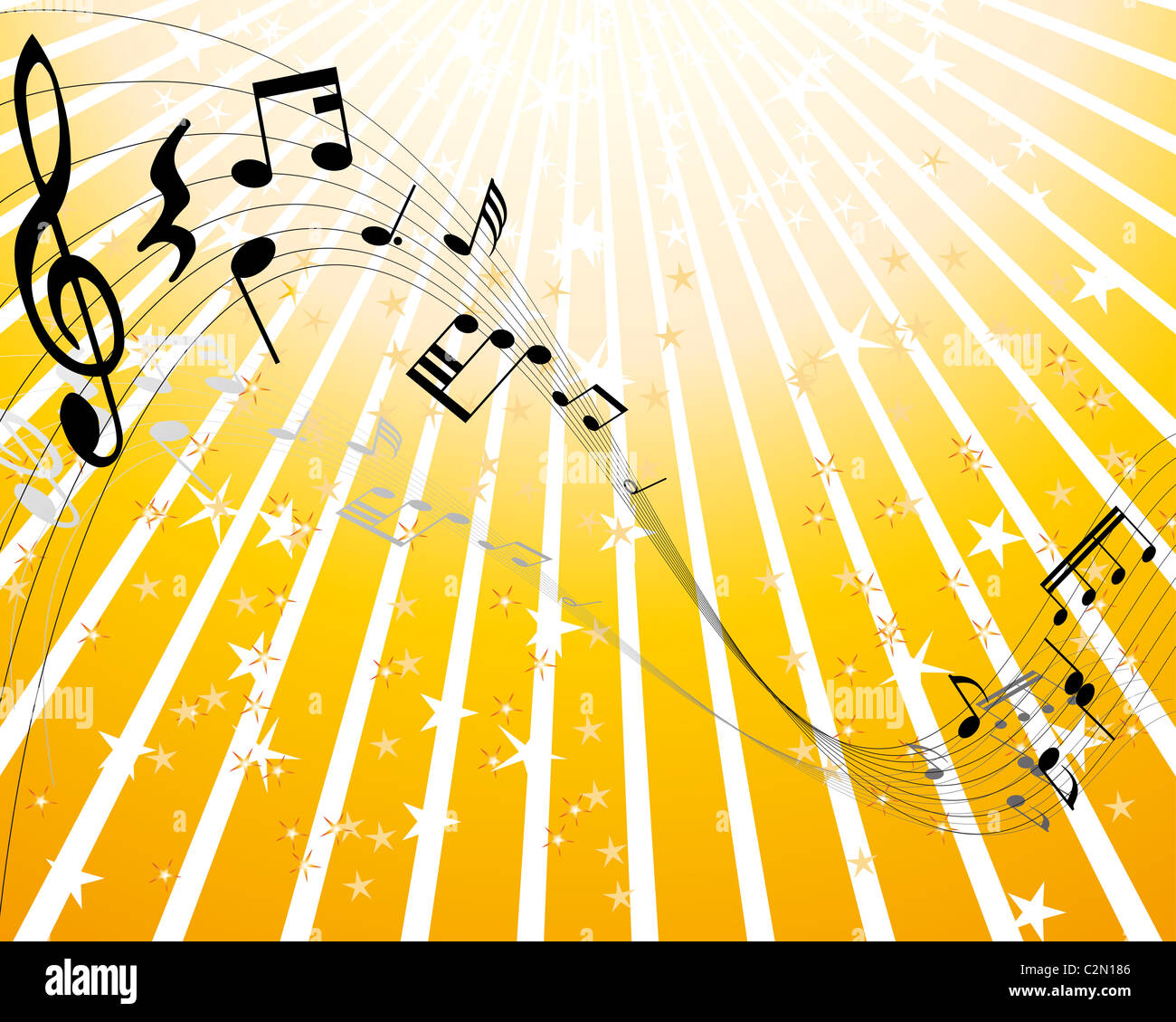 Vector musical notes staff background for design use Stock Photo - Alamy