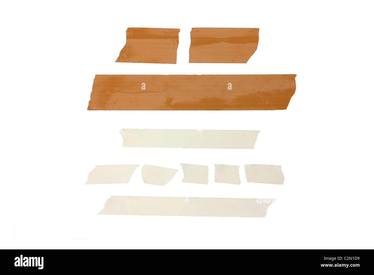 different types of sticky tape isolated on a white background Stock ...