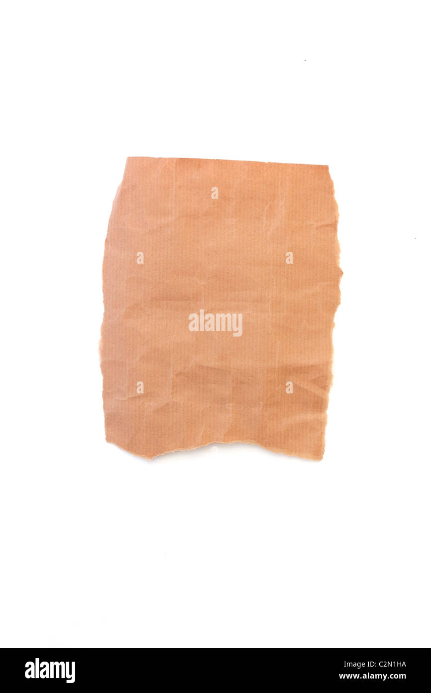 torn brown paper isolated on a white background Stock Photo - Alamy