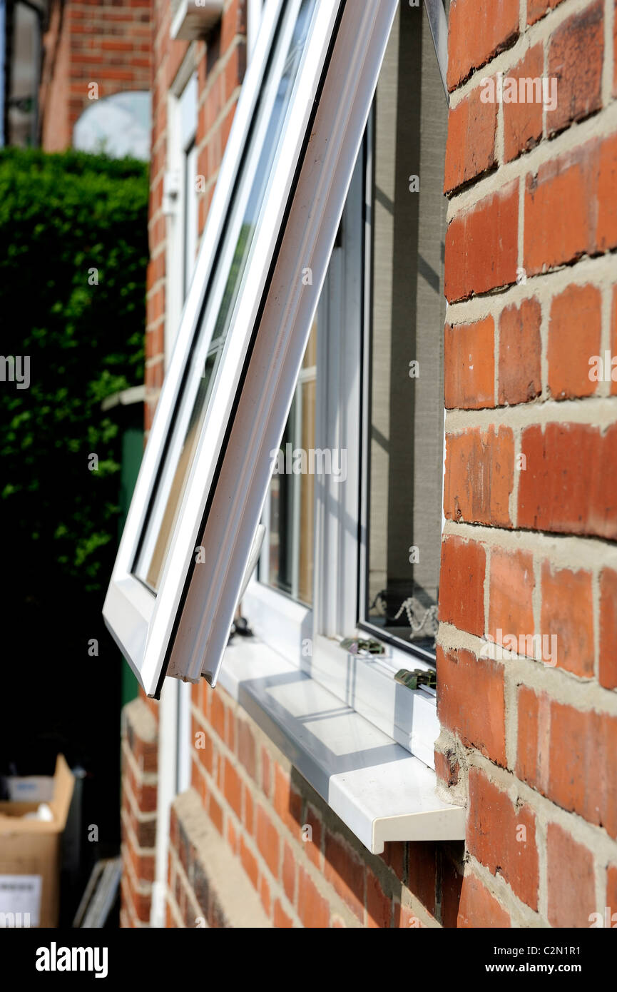 open kitchen window house england uk Stock Photo - Alamy