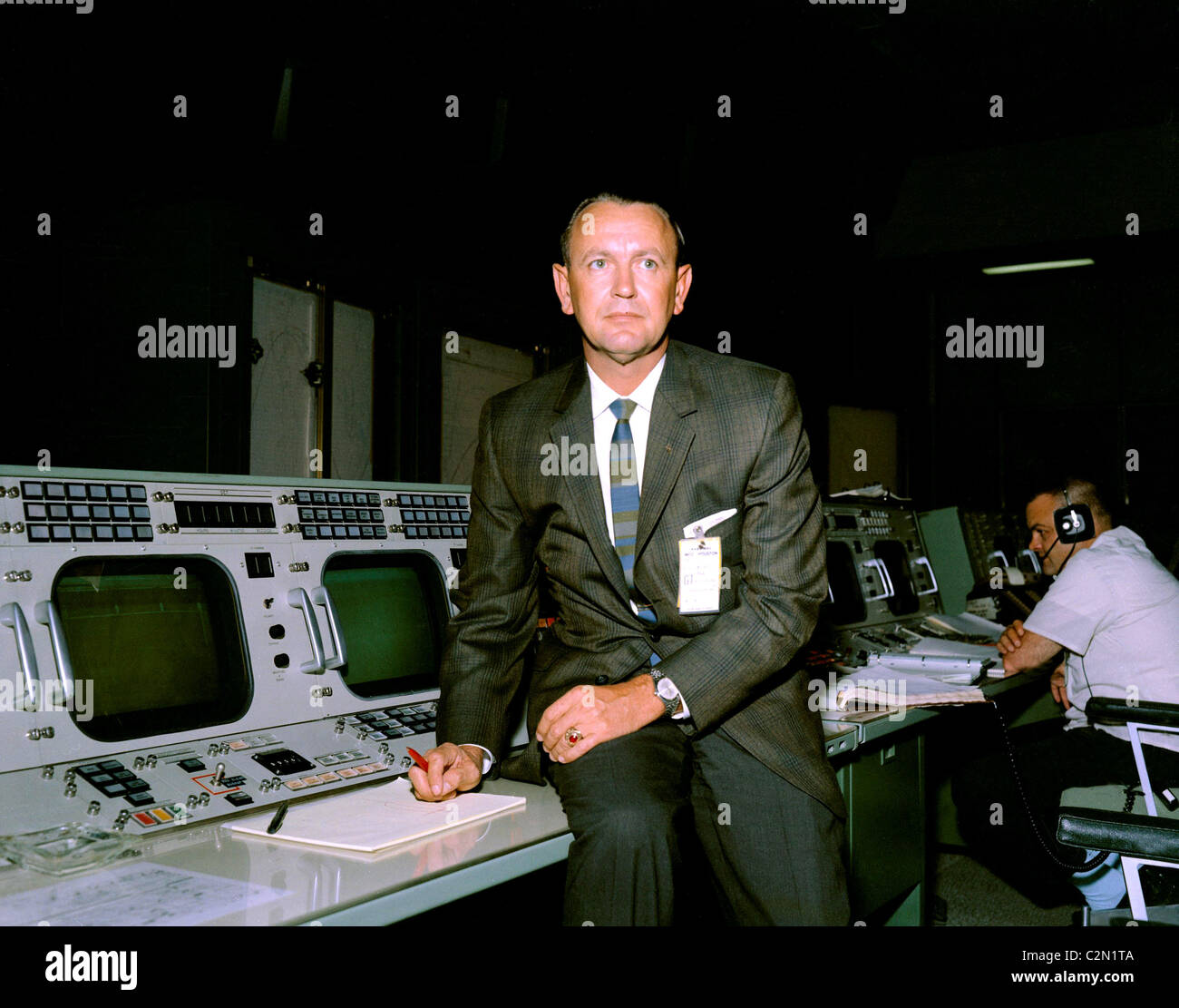 Christopher Kraft at Flight Director Console, NASA flight director ...