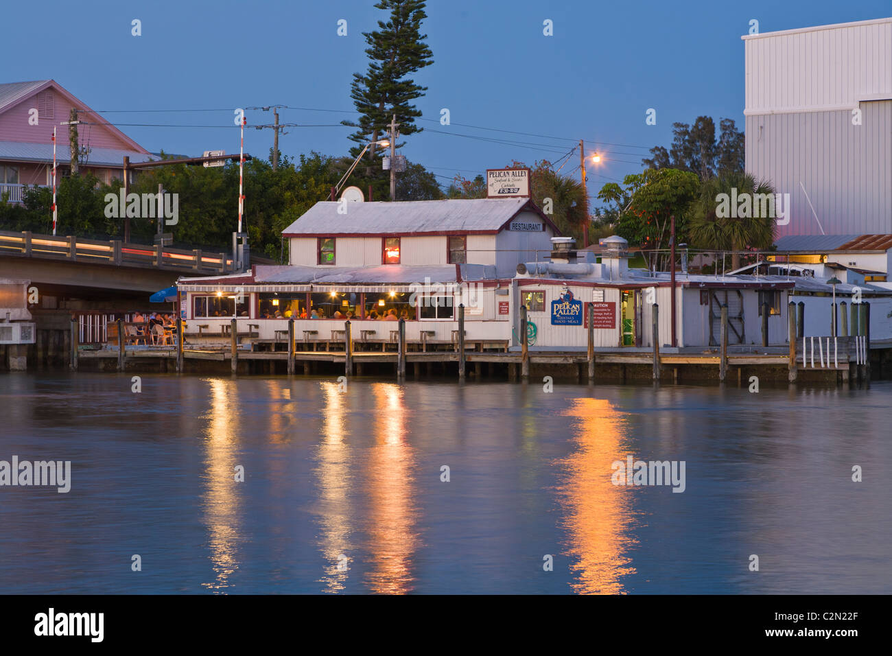 Pelican Alley restaurant on the Gulf Intercoastal Waterway in Nokomis ...