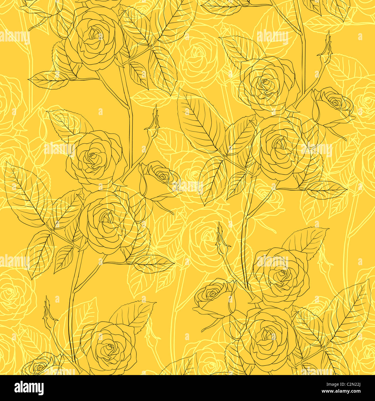 Rose seamless flower background, vector illustration Stock Photo - Alamy