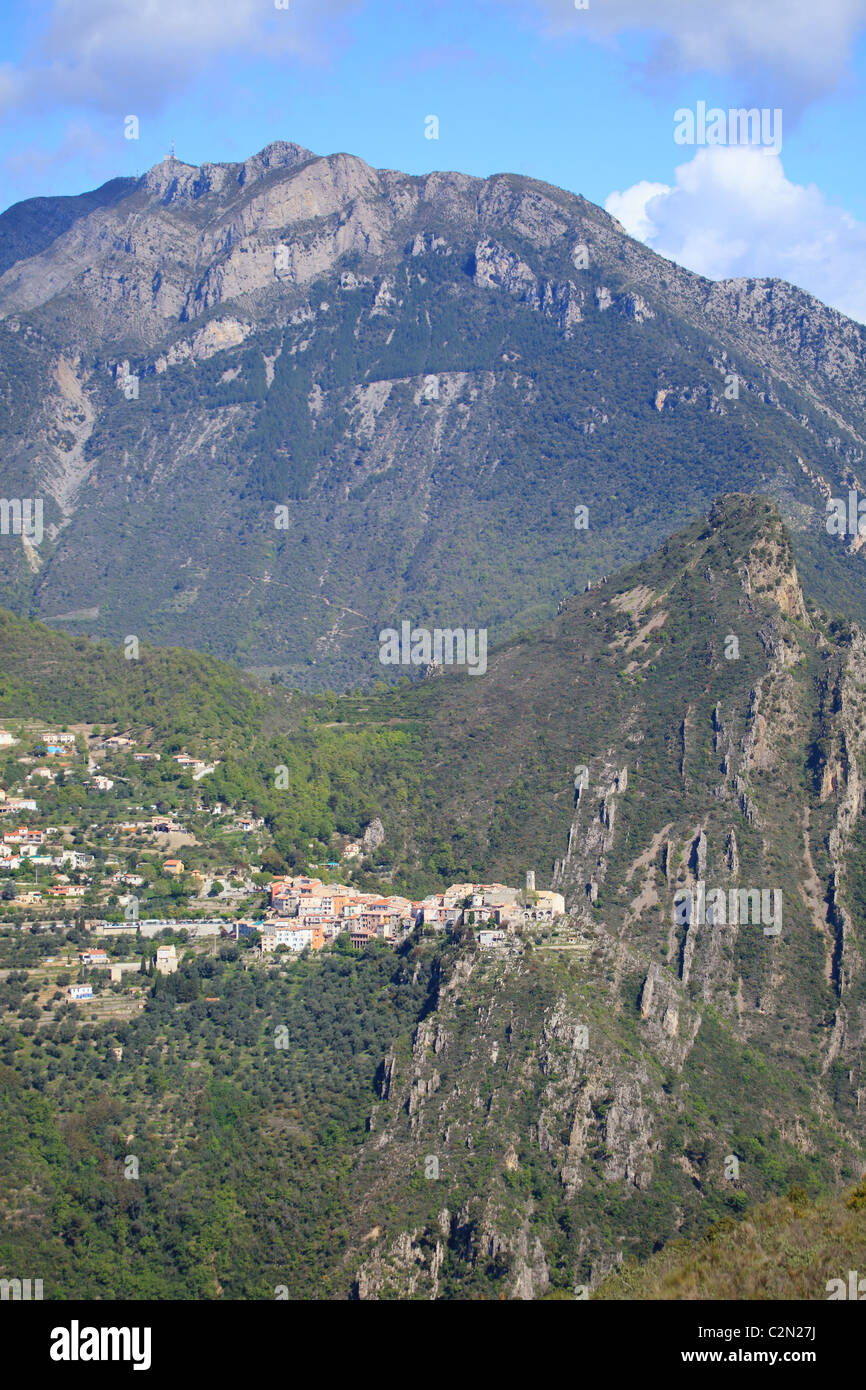 The perched village of Bonson into the Var valley in the back country ...