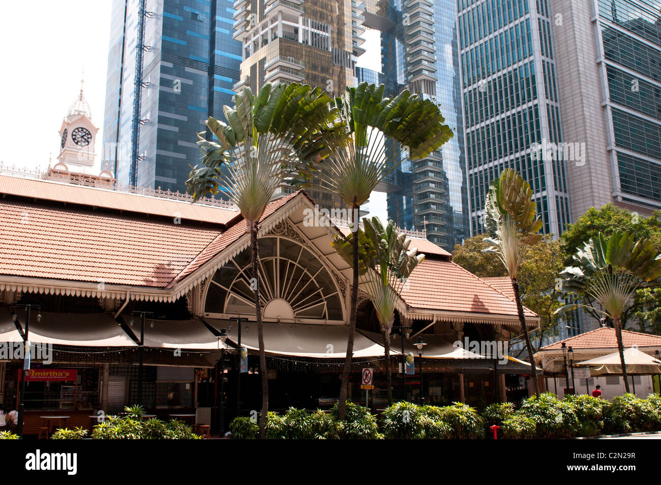 Lau Pa Sat Market food centre, Boon Tat St, Singapore Stock Photo - Alamy