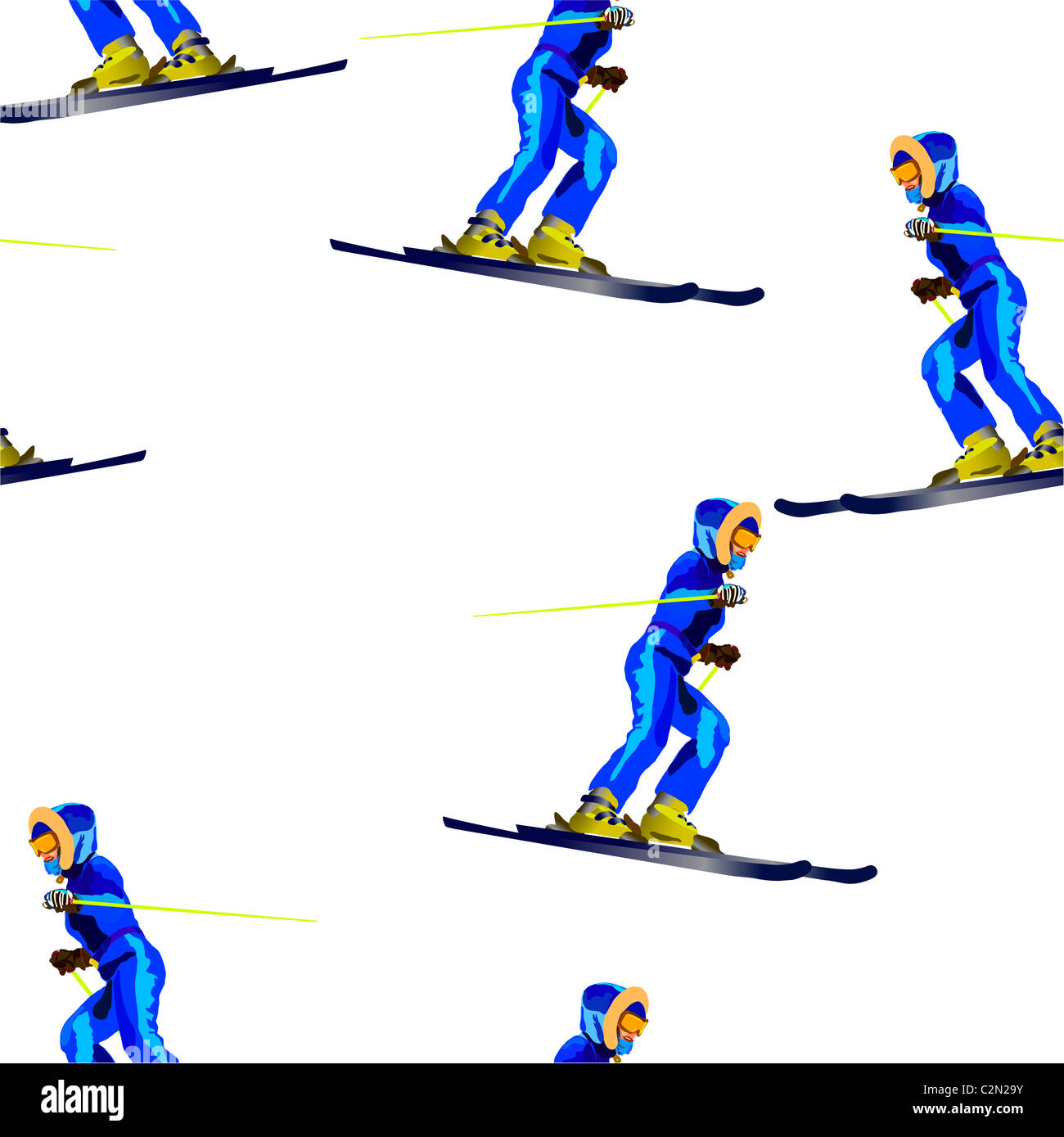 Seamless wallpaper pattern skier in a dark blue suit Stock Photo - Alamy