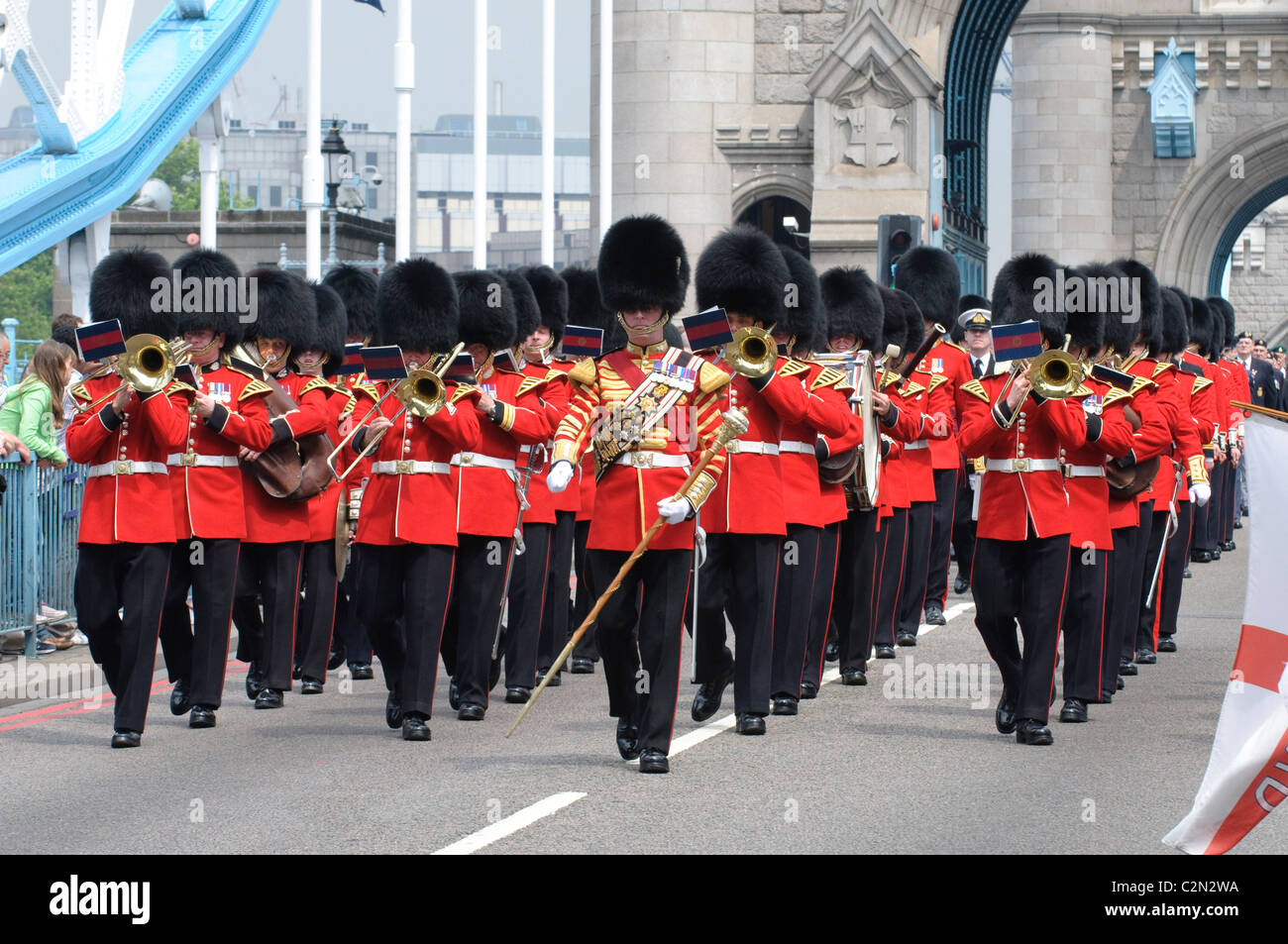A parade is held to commorate Armed Forces Day at Tower Bridge, London ...