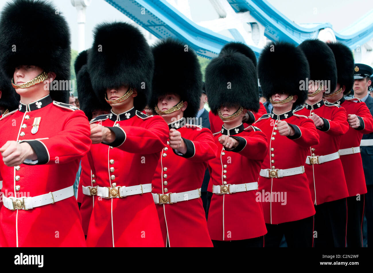 A parade is held to commorate Armed Forces Day at Tower Bridge, London ...