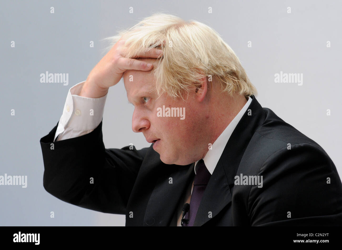 Boris Johnson attends a conference outlining London's economic ...