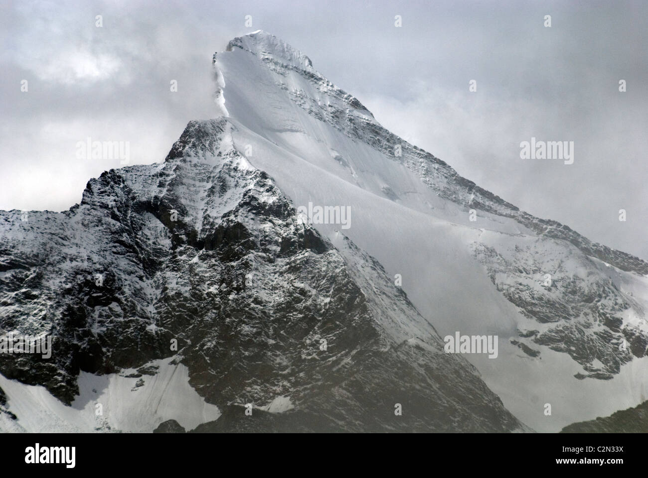 Brunegghorn view from Gracken, Saastal, Valais, Switzerland, Alps Stock ...